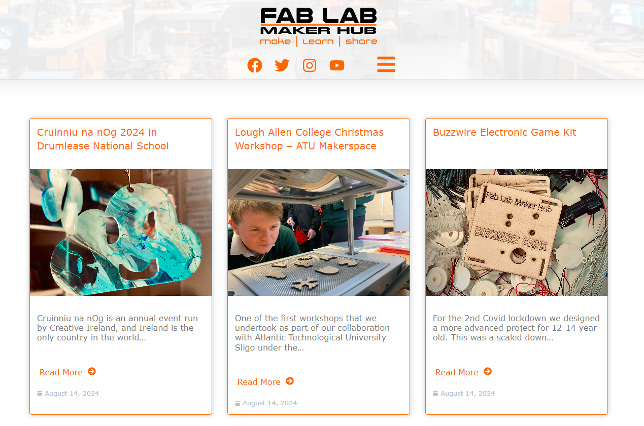 Fab Lab Maker Hub - Web Design & Ecommerce Leitrim